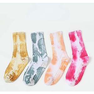 EGEN Dye Tie Yoga Socks for Women Man Novelty Print Non Skid Socks Non Slip Grip for Pilates Barre Ballet Sport (Blue)