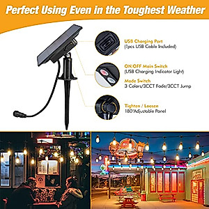 Auroraworld Solar String Lights Remote Control, 1000FT Dimmable Solar String Lights Outdoor, 32 Shatterproof Solar Patio Lights, Ambience On Your Garden Backyard