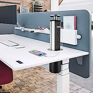 Pop Up Outlet for Kitchen Countertop,2.5" Hole Size Grommet Power Pop Out Outlet with USB,Pulling Pop Up Socket for Home,Office Worktop,Telescoping Power Solution,6ft Power Cord