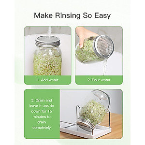 FEBFLO 12 Pack Sprouting Lids, 316 Stainless Steel Screen Lid for 86mm Wide Mouth Mason Jar, Mesh Bean Sprout Sieve Lids, Home Use Alfalfa, Broccoli,Lentil. QurHapzy (12 lids)