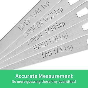 5PCS Small Measuring Spoons Set - Cuttte Stainless Steel Tiny Measuring Spoons for Cooking Baking, 1/4 tsp, 1/8 tsp, 1/16 tsp, 1/32 tsp, 1/64 tsp, Teaspoon Mini Measuring Spoons for Powders, Spices