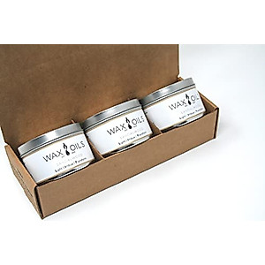 WAX OILS EST. 2014 Scented Candles - Sandalwood (Pack of 3) Soy Aromatherapy Candles, 8oz