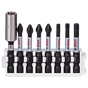 Bosch Professional 8pcs. Screwdriver Bit Set (Impact Control, T/PZ/PH Bits, Length 25 mm, Pick and Click, Accessory Impact Drill)
