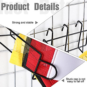 Yaocom 4 Pcs Gridwall Hat Display Rack, Metal Wire Retail Display Shelves Gridwall Organizer Accessories for Grid Panel Displaying Baseball Hats for Home Commercial, Black