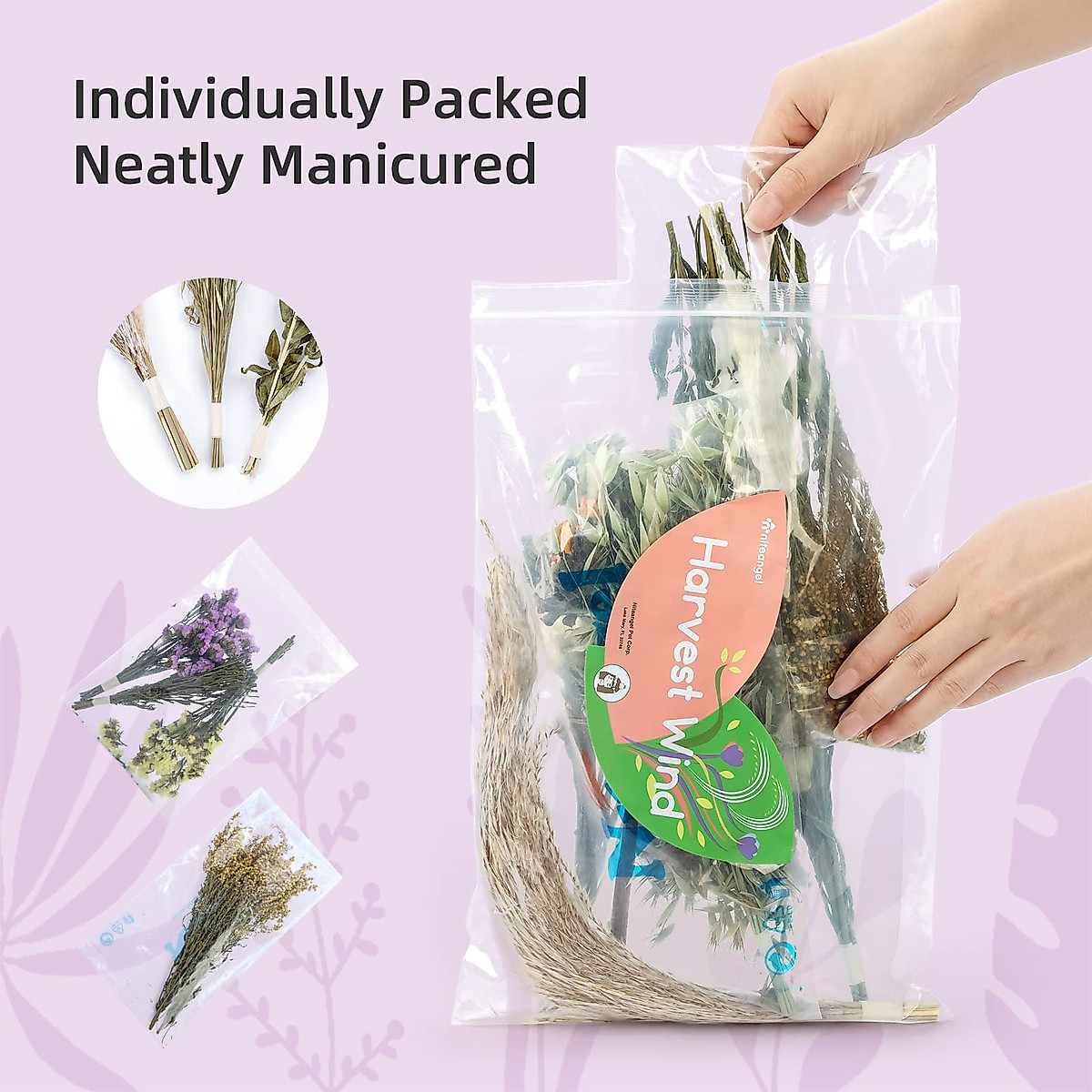 Niteangel Natural Flower & Herb Bedding Habitat Decor - for Hamsters Gerbils Mice Lemming Degus or Other Small Pets (Harvest Wind - Flower Version)