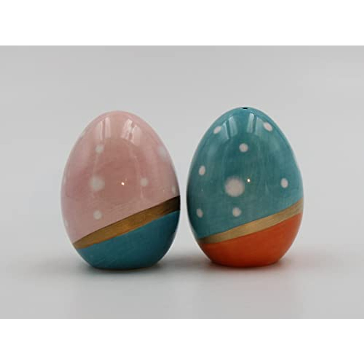 Fine Ceramic Easter Egg Salt & Pepper Shakers Set, 2-3/4" H