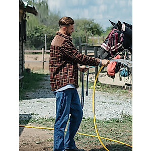 Mr.Stream Men's Outdoor Casual Vintage Long Sleeve Plaid Flannel Button Down Shirt Jacket 3251 Coffee M