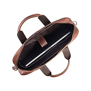 KomalC 16 Inch Leather briefcases Laptop Messenger Bags for Men and Women Best Office School College Satchel Bag