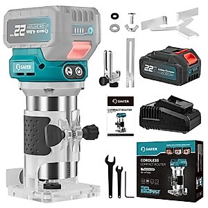 Saker Brushless Router Tool Cordless,Compact Router Tool,Wood Router for Woodworking,Lithium-Ion Brushless Motor for Edge Trimming with Adjustable Speed for DIY Projects