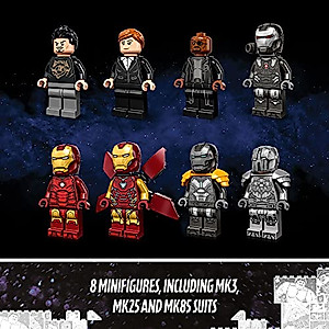 Lego Marvel Iron Man Armory Toy Building Set 76216, Avengers Gift for 7 Plus Year Old Kids, Boys & Girls, Iron Man Pretend Play Toy, Marvel Building Kit with MK3, MK25 and MK85 Suit Minifigures
