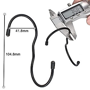 AccEncyc 12 Pcs Purse Hanger Closet Bag Hooks Handbag Organizer Heavy Duty S Hooks for Hanging Purse for Closet and Shower Stainless Steel (Black)