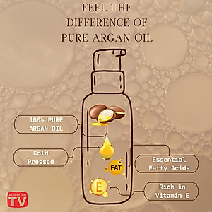 VoilaVe USDA and ECOCERT 100% Pure Organic Moroccan Argan Oil for Skin, Nails & Hair Growth, Anti-Aging Face Moisturizer, Cold Pressed, Hair Moisturizer, Rich in Vitamin E, As Seen On TV - 4 fl oz