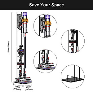 Foho Vacuum Stand for Dyson V15 V11 V10 V8 V7 V6,Stable Metal Storage Bracket Stand Holder for Dyson Handheld DC30 DC31 DC34 DC35 DC58 DC59 DC62 Cordless Vacuum Cleaners & Accessories & Attachments
