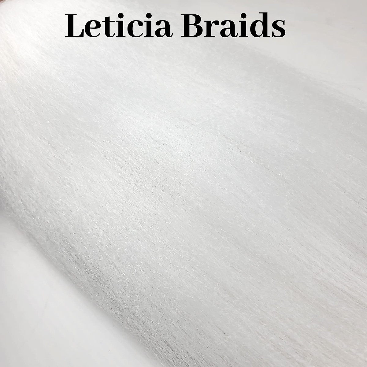 Leticia White Braiding Hair Pre stretched Kanekalon prestretched Braiding Hair Ez Braid Hypoallergenic Synthetic Box Braiding Hair Extensions 26 Inch