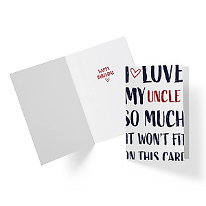 Karto Sweet and Funny Uncle Birthday Card, Large 5.5 x 8.5 Happy Birthday Uncle Cards, Birthday Card Uncle, Birthday Card For Uncle This Much Uncle