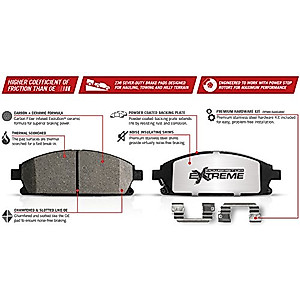 Power Stop Rear Z36-606 Carbon-Fiber Ceramic Brake Pads Truck and Tow Z37