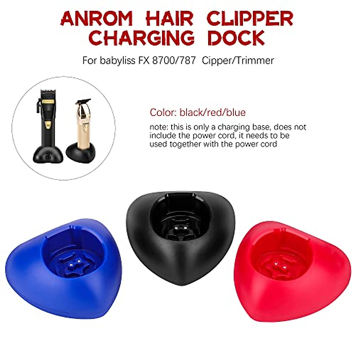 Anrom Professional Hair Clippers Charging Stand, Portable Charging Base for Babyliss 8700GCN、787GCN Hair Clippers Tools (Blue)