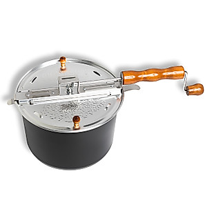 Franklin's Gourmet Popcorn - Movie Night Bundles - Stovepop Popcorn Maker + 4oz Pack of 10 Organic All-In-One Pre-measured Popcorn Packs with Butter Flavored Salt, and Butter Flavored Coconut Oil