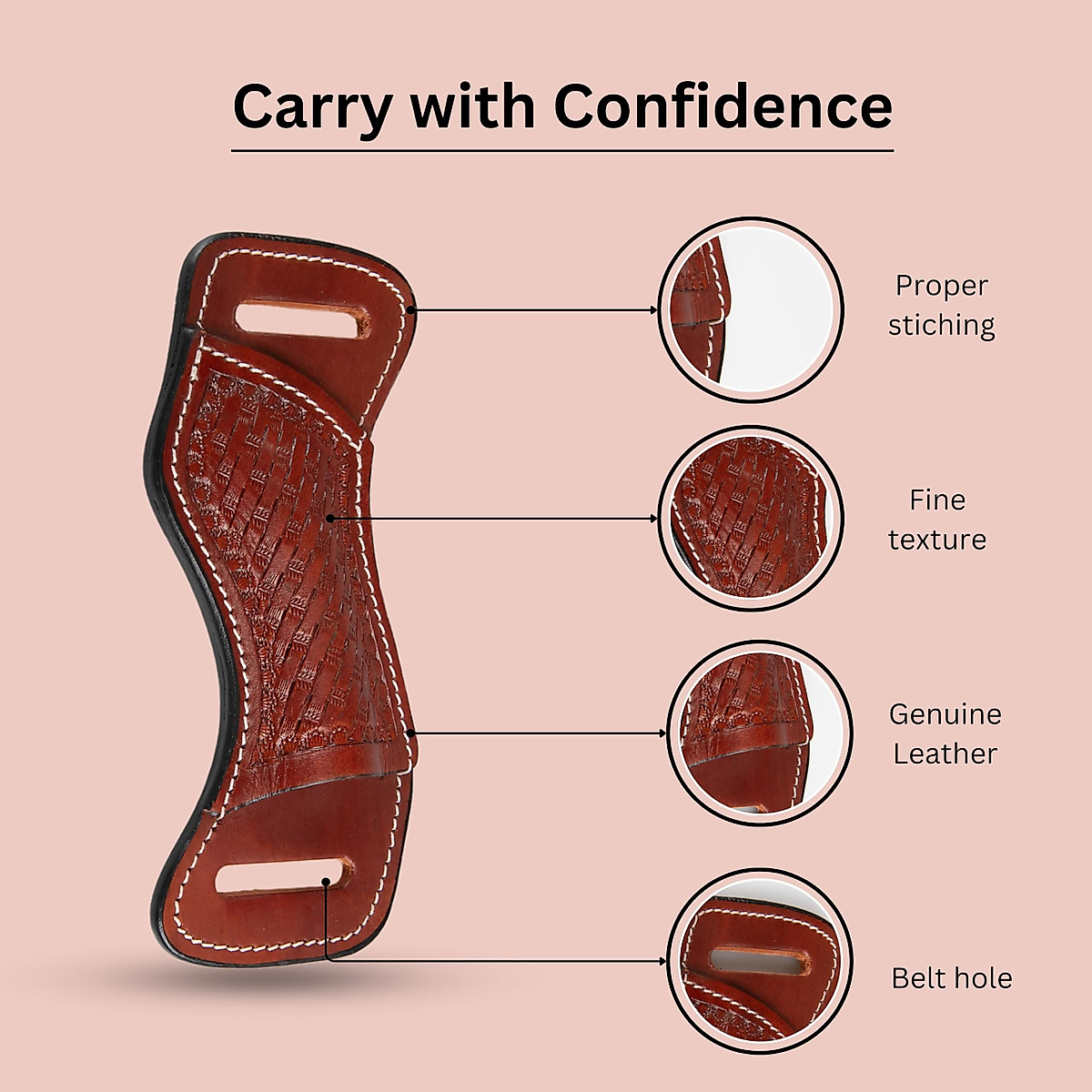 Leather Knife Sheath for Belt Pocket Folding Knife Holder Compact Draw Knifes Carrier EDC Leather Sheath for Folding Knife Holster