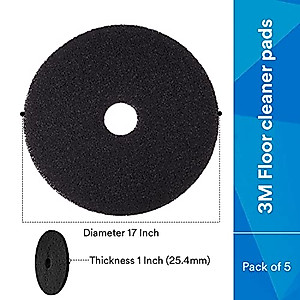 3M Black Stripper Pad 7200, 17 in, 5/Case