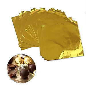 Wowagoga 300 Pcs Foil Candy Wrappers - 6x6 Inches Gold Aluminum Foils Paper Chocolate Candy Wrappers for Homemade Candies Gifts Decoration