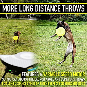 Franklin Pet Supply Co. Automatic Disc Launcher for Dogs - Ready Set Fetch Automatic Disc Tosser Dog Toy for Fetch - Portable Thrower Toy - Battery Powered