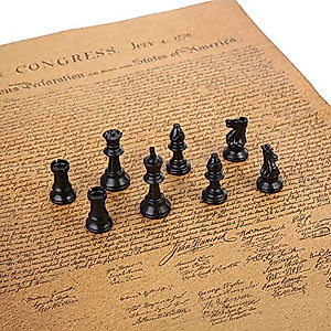 Chess Pieces, Plastic Chess Set International Chess Set Complete Chess Set Black and White (M)