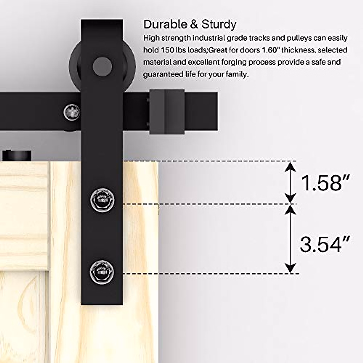 BELLEZE 36in x 84in Sliding Barn Door K-Frame with 6.6ft Barn Door Hardware Kit, Pre-Drilled, DIY Easy to Assemble, Unfinished
