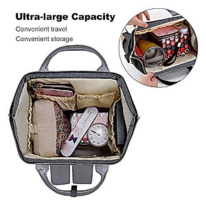 Fashion Panda Diaper Bag Backpack Large Capacity Mommy Bags Multifunction Nappy Bag Travel Back Pack Gray-Style