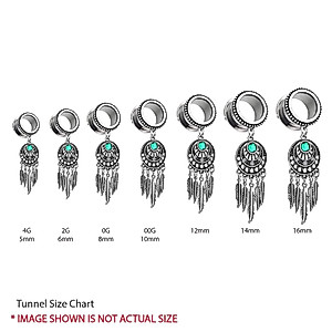 Aotiwe Vintage Gauges, Gauge Jewelry Leaves Dangle with Green Cubic Zirconia Silver 1 3/16 Inch 30mm Stainless Steel 2Pcs