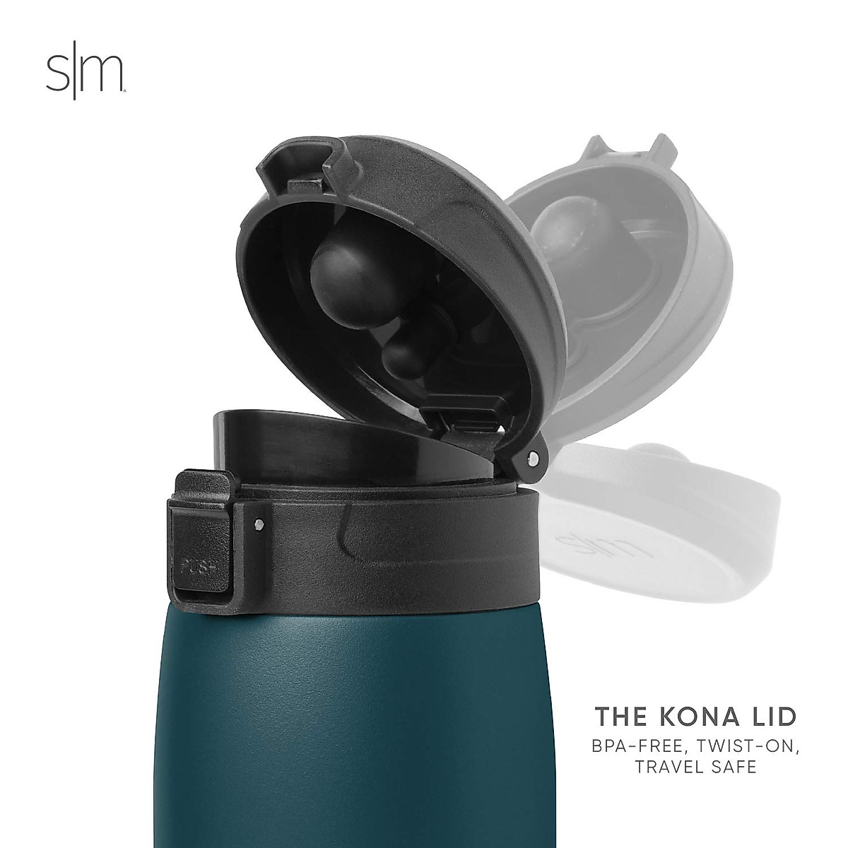 Simple Modern Insulated Thermos Travel Coffee Mug with Snap Flip Lid | Leakproof Reusable Stainless Steel Tumbler Cup | Gifts for Women Men Him Her | Kona Collection | 16oz | Riptide