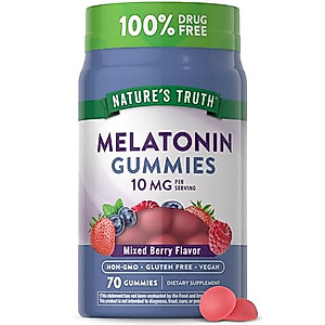Nature's Truth Melatonin Gummies 10mg | 70 Count | Berry Flavor | Vegan, Non-GMO, and Gluten Free Supplement