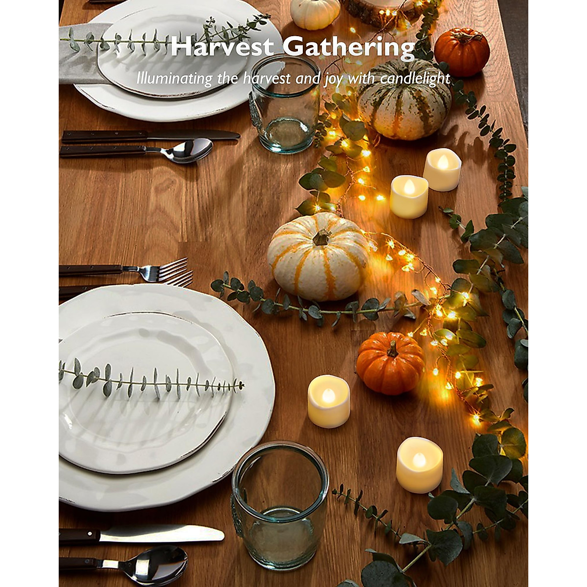 Homemory LED Tea Lights with Timer, Built-in 6 Hours Timer Tea Lights, Votive Candles Battery Operated, Flameless Candles with Timer, 1-2/5‘’Dia x 1-1/4''H, Pack of 12, Warm White Light, No Remote