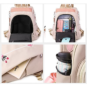 Rose Backpack For Women Bag Soft Leather Fashion Women Backpack Purses Multipurpose Design Handbags And Shoulder Bag