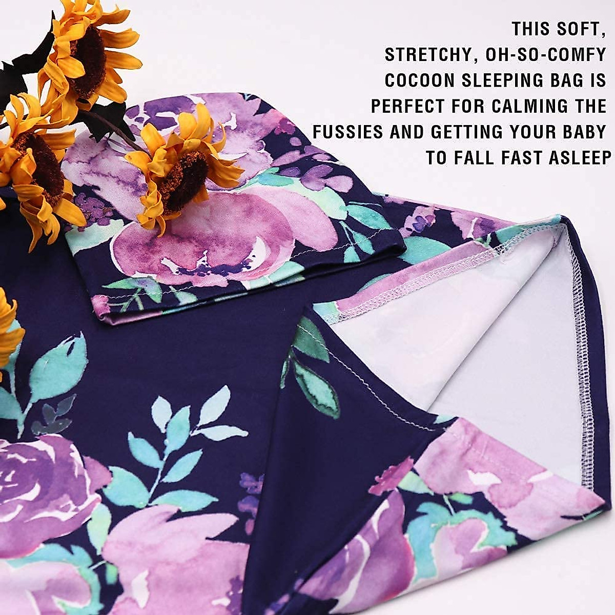 Violet Flower Baby Car Seat Cover and Swaddle Cocoon