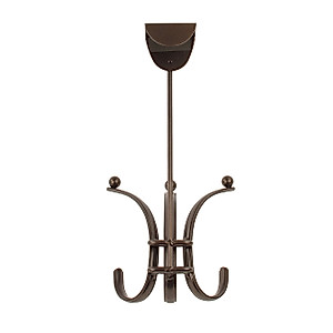 Spectrum Diversified Voy Over The Door Triple Free Double, Easy Closet & Entryway, No Installation Modern Storage Hooks, Bronze