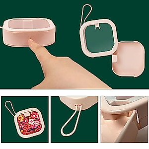 Hair Tie Organizer Travel Small Box, 5pcs Bow Holder for Girls Hair Bows,Travel Qtip Holder, Clip Organizer, Small Jewelry Box,Small Pill Case