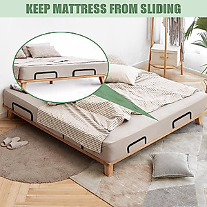 4 Pcs Mattress Slide Stopper, Metal Mattress Retainer Bar for Adjustable Beds, Mattress Holder in Place to Keep Mattress from Sliding, Metal Mattress Stabilizers for Wooden Bed Frame