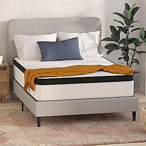 BizChair Firm 12 Inch CertiPUR-US Certified Hybrid Pocket Spring Mattress, Extra Firm Feel, Durable Support, Full Mattress in a Box