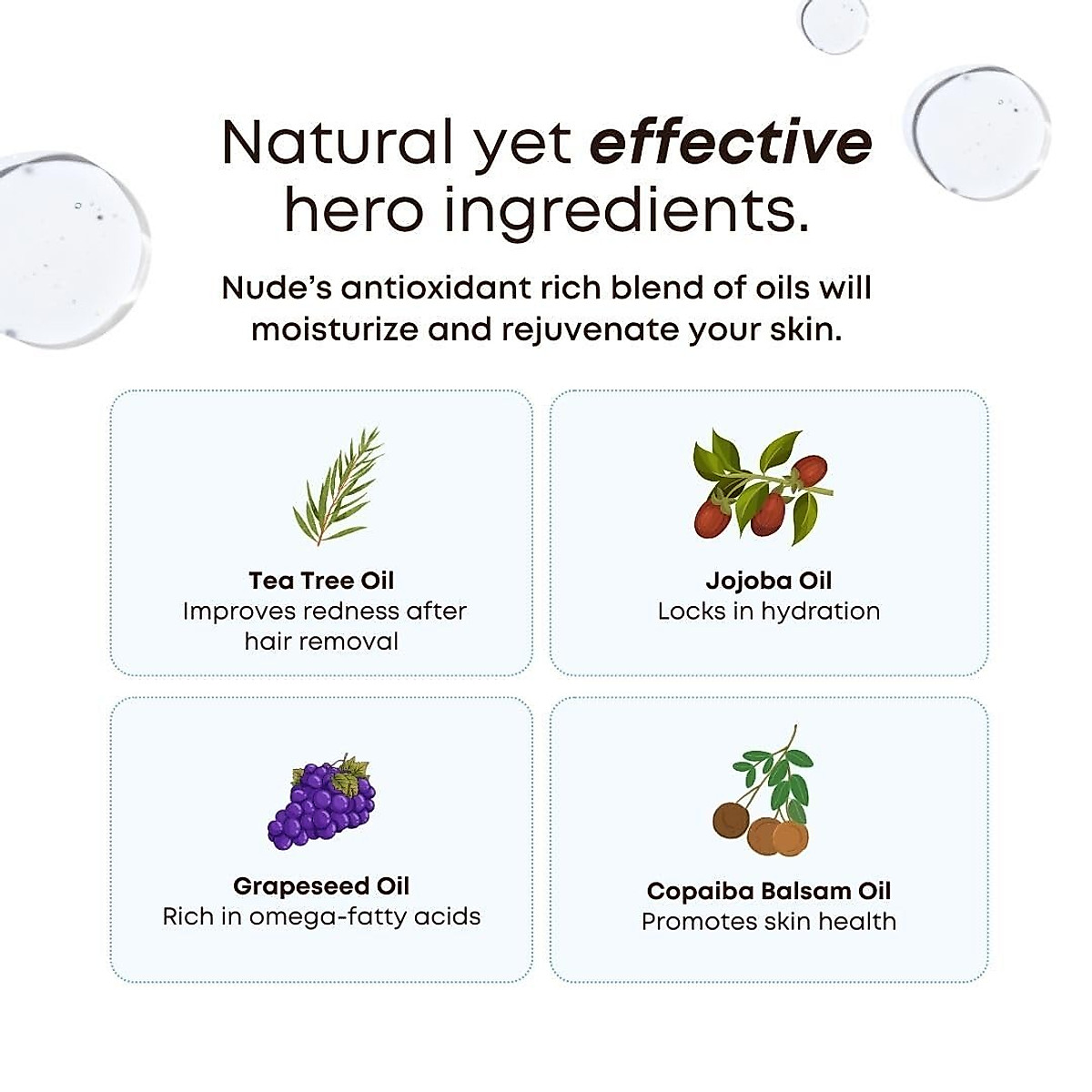 Bushbalm Ingrown Hair Oil - Helps with Ingrown Hair, Underarm Bumps, Soothes Skin, Razor Bumps and Post Shave Redness, 30 ml - Nude Oil