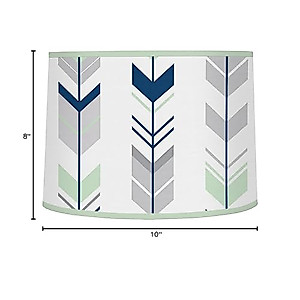 Sweet Jojo Designs Grey, Navy and Mint Woodland Arrow Boy or Girl Baby Childrens Lamp Shade