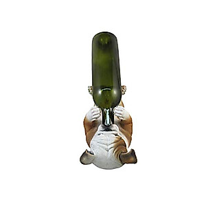 World of Wonders English Bulldog Wine Bottle Holder | Kitchen Counter Bottle Display Stand | Gift for Dog Lovers | Home Decor Bulldog Figurine Statue - 11"