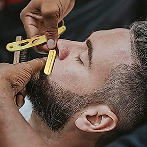 Professional Straight Edge Razor for Men with 100-Pack Replaceable Derby Blades Barber Single Blade Shaving Razor -navajas para barbero