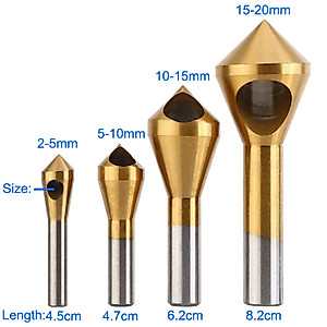 OCGIG 4pcs Titanium Coated Countersink Chamfer Tool Deburring Tool Set Metal Wood Drill Bits Zhongbo Business