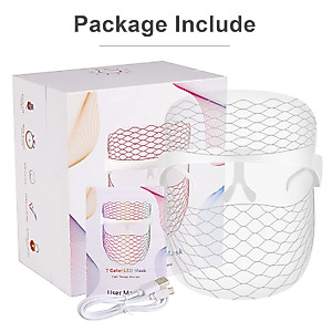 Meifuly 7 Colors L ED Light Therapy Face Mask, Lightweight, Portable