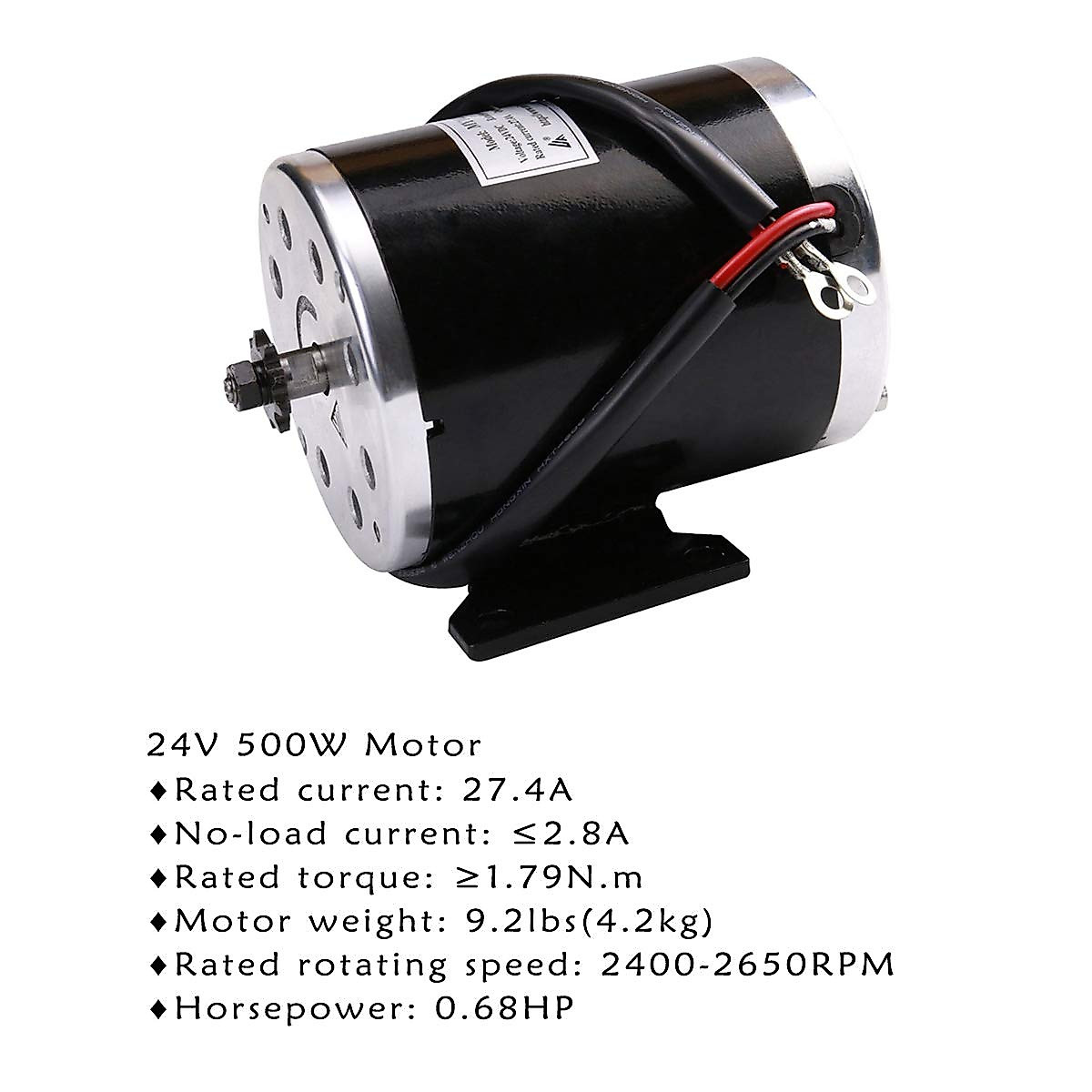 TDPRO 24V 500W Brushed Speed Motor and Controller for Electric Scooter Go Kart Bicycle E Bike Tricycle Moped