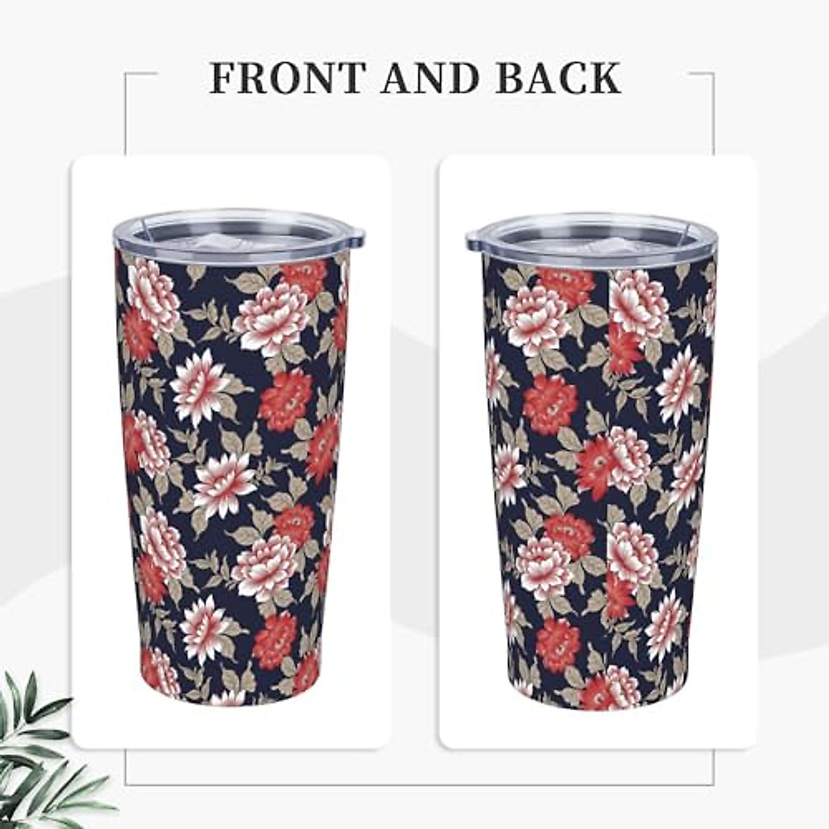 Yaxongx 20oz Tumbler Radiant Flowers Double Wall Vacuum Insulated Coffee Mug with Lid and Metal Straw Brush Reusable Stainless Steel Water Bottle Travel Cup Gifts for Car Ice Drinks Hot Beverage