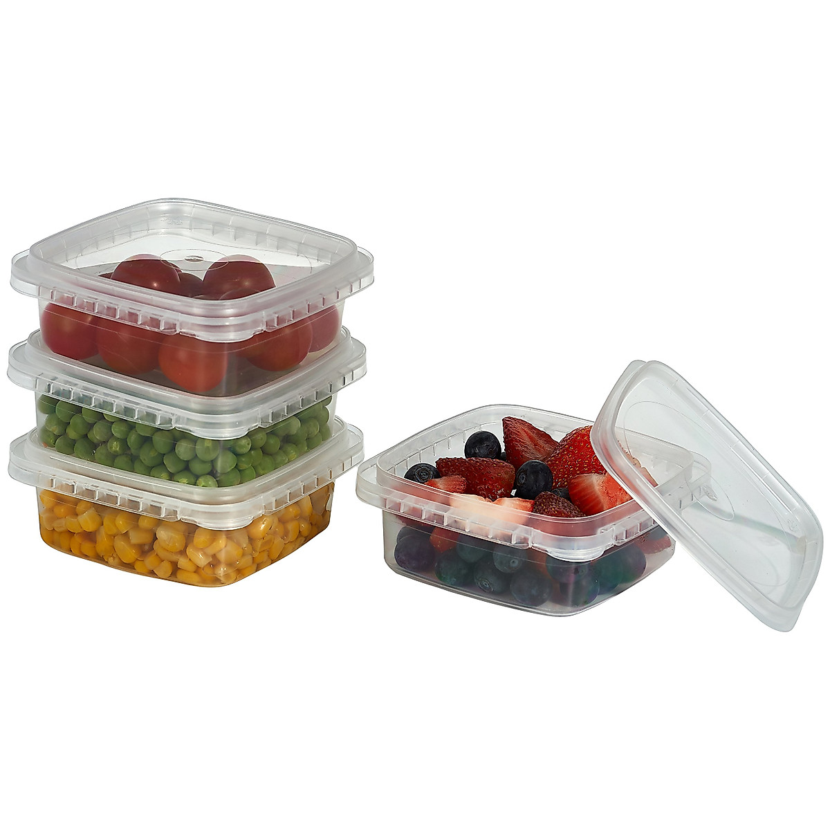 16-oz. Square Clear Deli Containers with Lids , Tamper-Proof BPA-Free , Take Out Food Storage Containers Space Saver Airtight Meal Prep Container , 25Pack