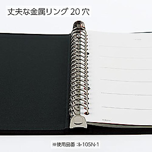 Kokuyo Color Palette Metal Round Ring Binder, A5-S, 20 Holes, Up to 100 Sheets, 5 Colorful Tab Dividers, Middle Vertical Type, Navy Blue, Japan Import (RU-105-2)