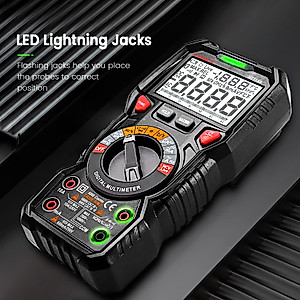 KAIWEETS Digital Multimeter TRMS 6000 Counts Voltmeter Auto-Ranging Fast Accurately Measures Voltage Current Amp Resistance Diodes Continuity Duty-Cycle Capacitance Temperature for Automotive